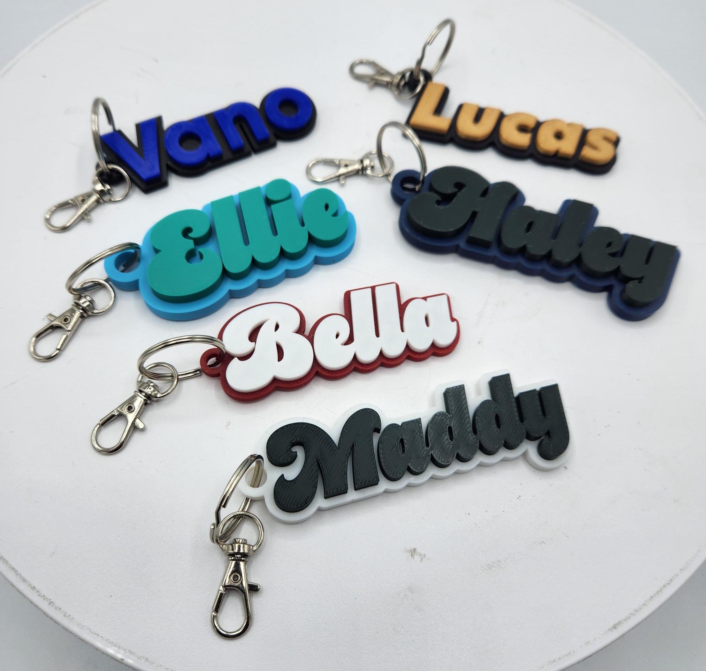 Custom 3D Printed Name Keychain – Personalized Gift in Vibrant Colors ...