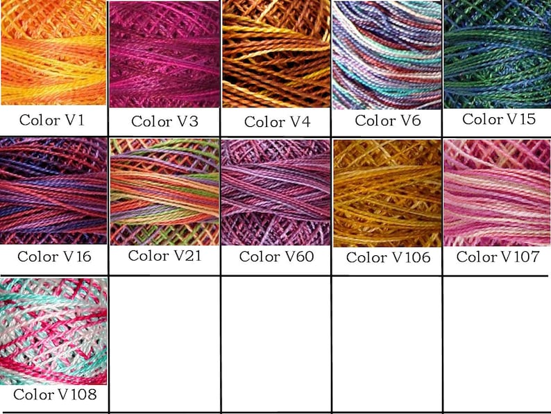 Valdani Perle Cotton Balls/variegated - Colors P1 Thru P12, PT1 Thru ...