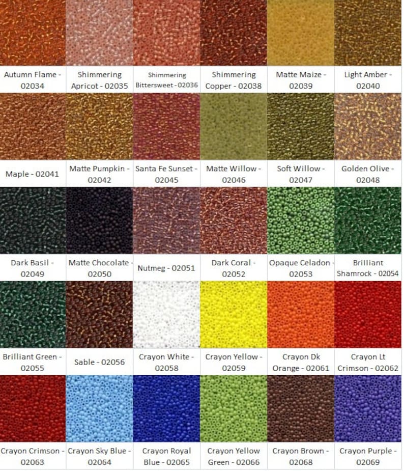 Mill Hill Glass Seed Beads Size 11/0 - Colors 02034-02105 - Etsy Canada