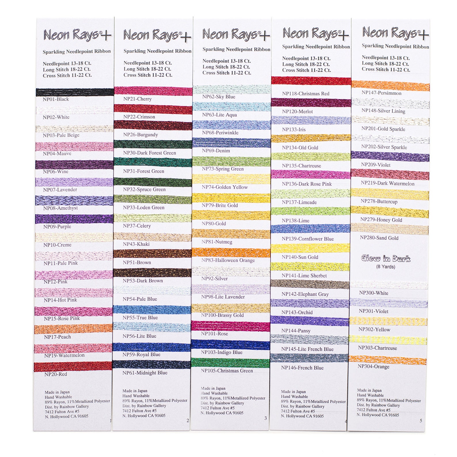 Rainbow Gallery Threads - Neon Rays Plus + - NP01-NP113 ** Choose Color ...