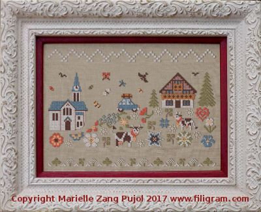 Filigram Summer Holidays in the Mountain Cross Stitch Pattern - Etsy