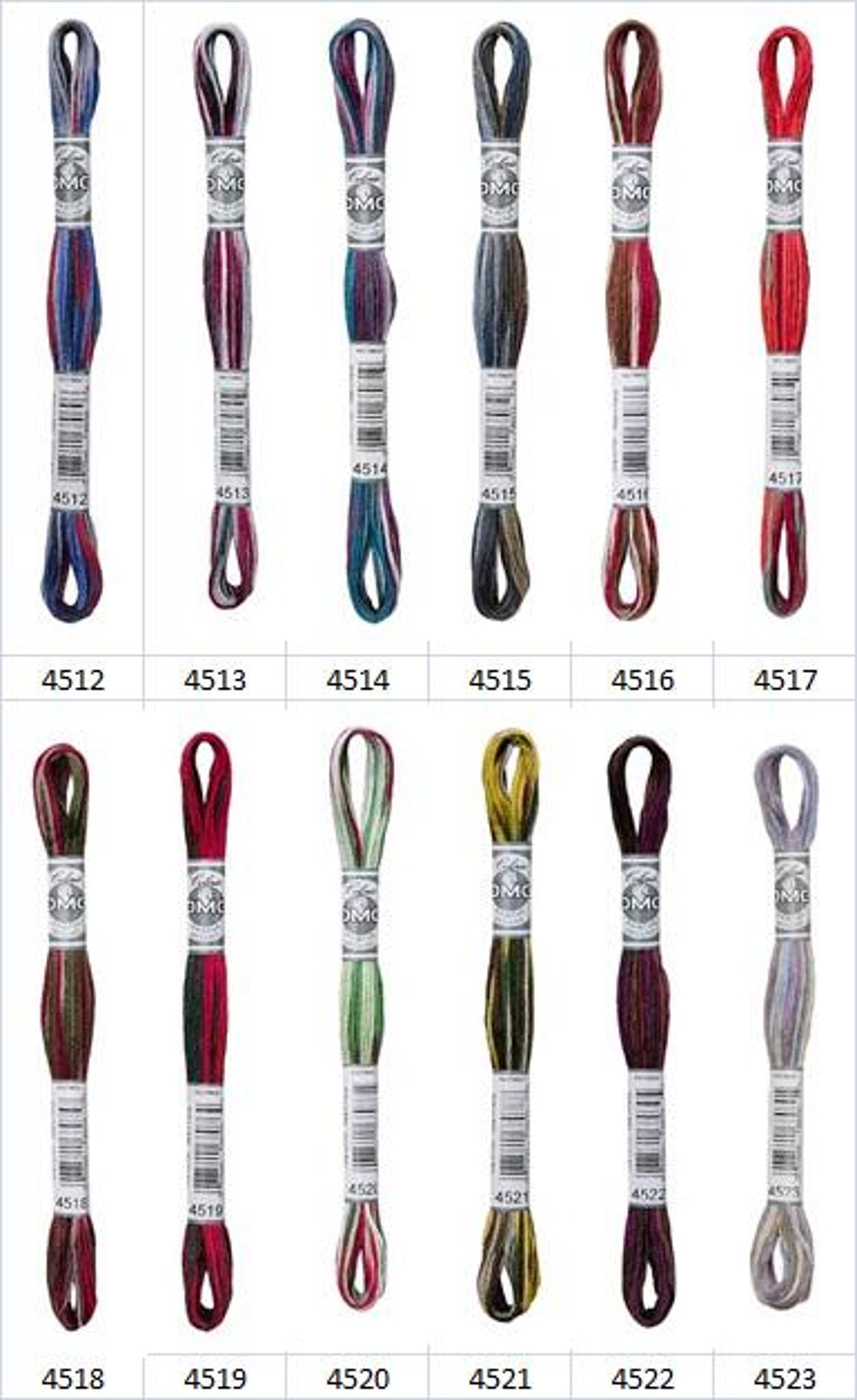 DMC Coloris (variegated) Floss Six Strand Skeins - Complimentary ...