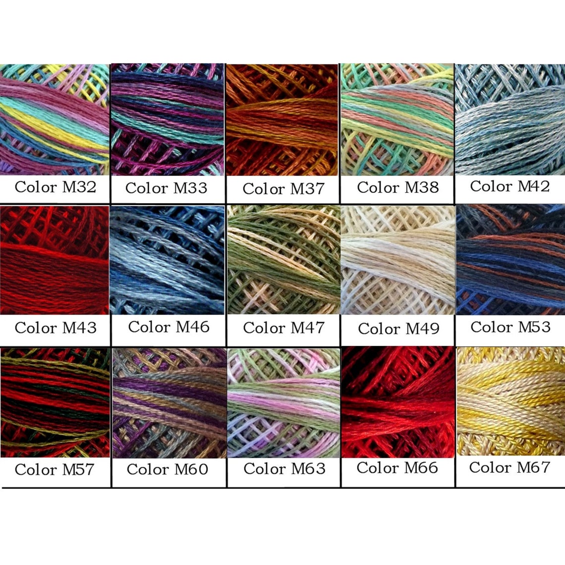 Valdani 3-ply Stranded Floss/variegated Colors M Thru M93 - Etsy