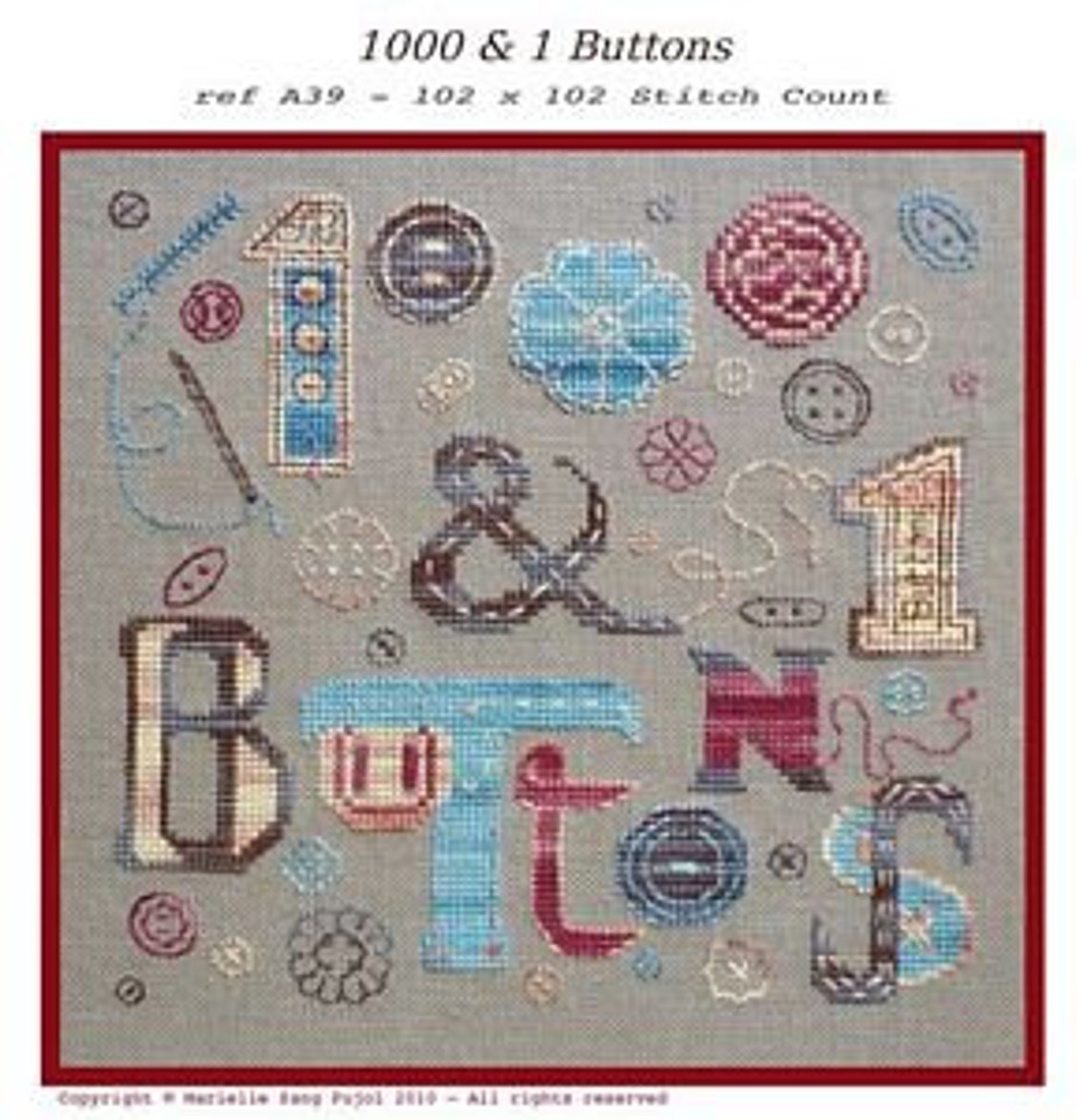 Filigram 1000 & 1 Buttons Cross Stitch Pattern - Etsy