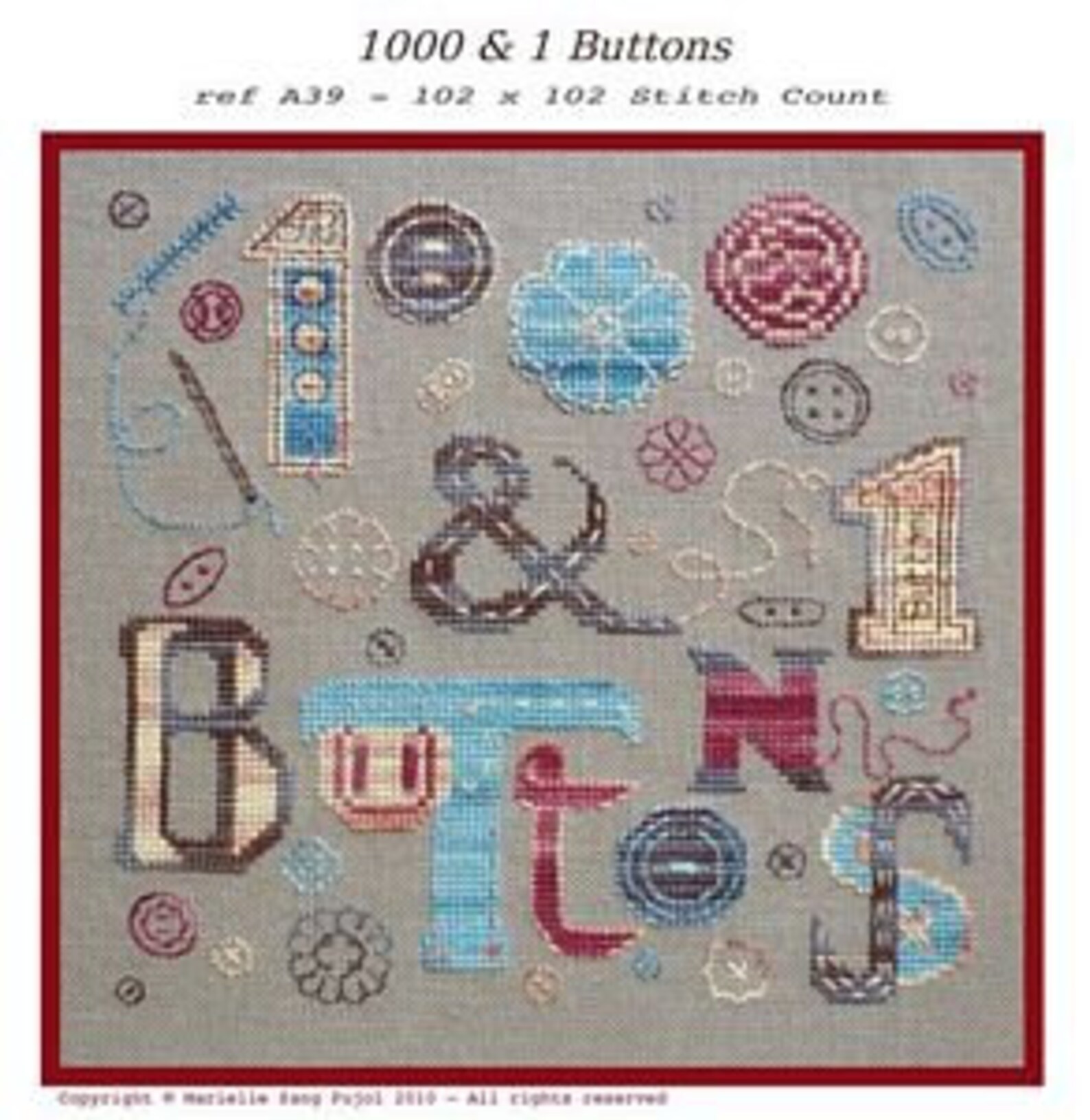 Filigram 1000 & 1 Buttons Cross Stitch Pattern - Etsy