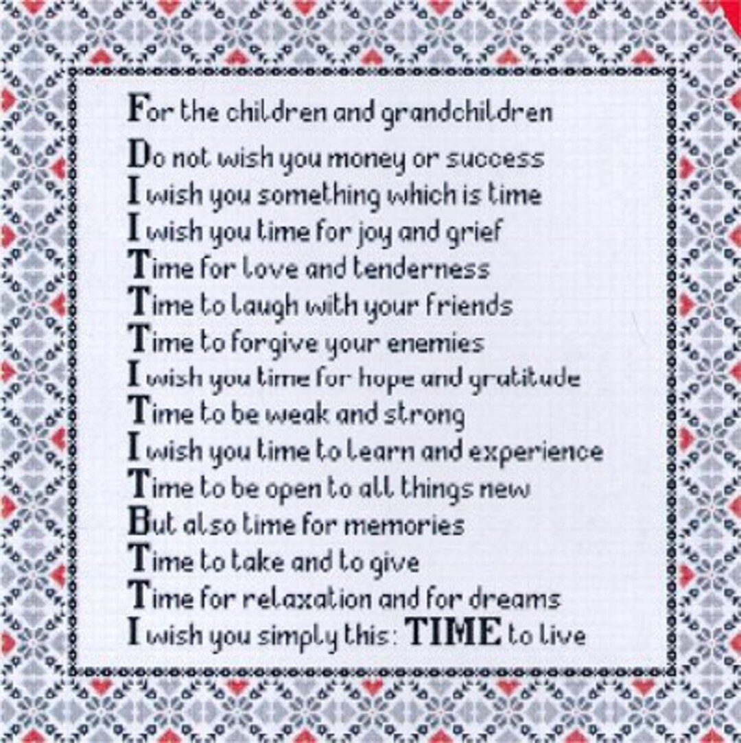 Jan Houtman Designs - I Wish You Time (children) - Pattern - Etsy