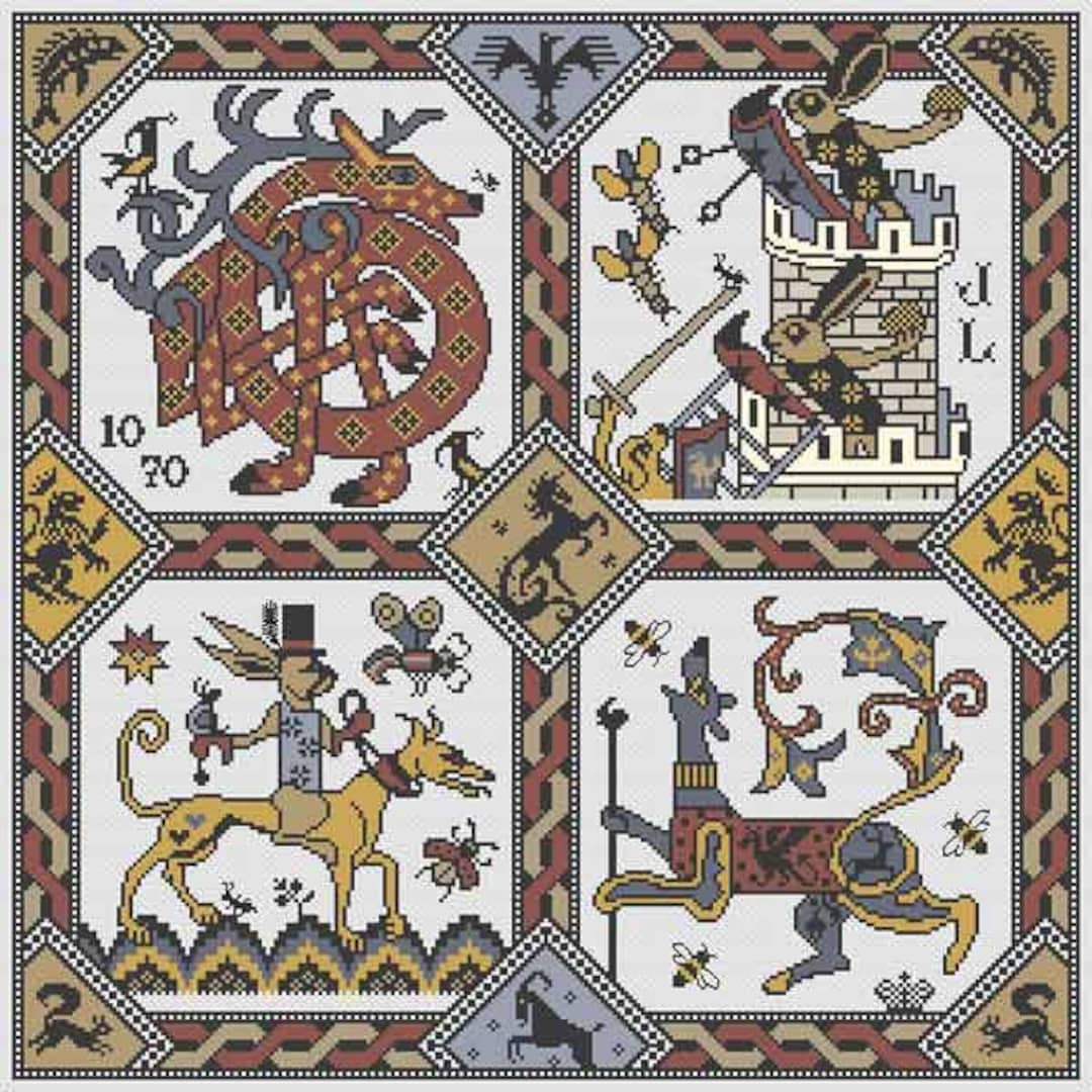 Long Dog Samplers - the Siege of Bunny Castle - Cross Stitch Pattern - Etsy