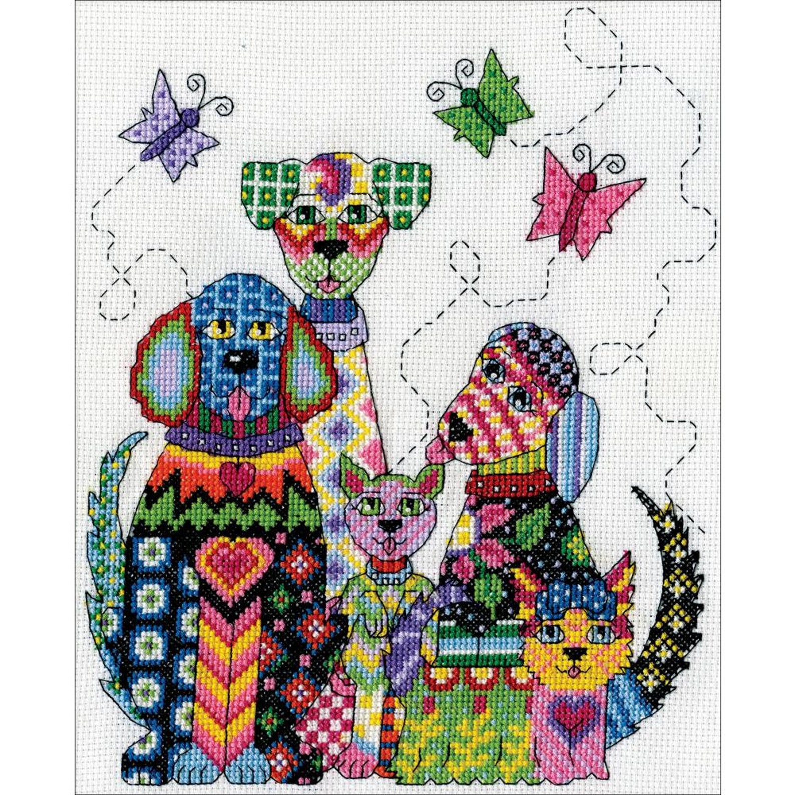 Patchwork Dogs Design Works 8x10 Counted Cross | Etsy