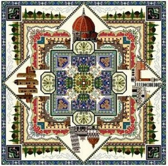 Chatelaine Design the Tuscany Town Mandala Cross Stitch - Etsy