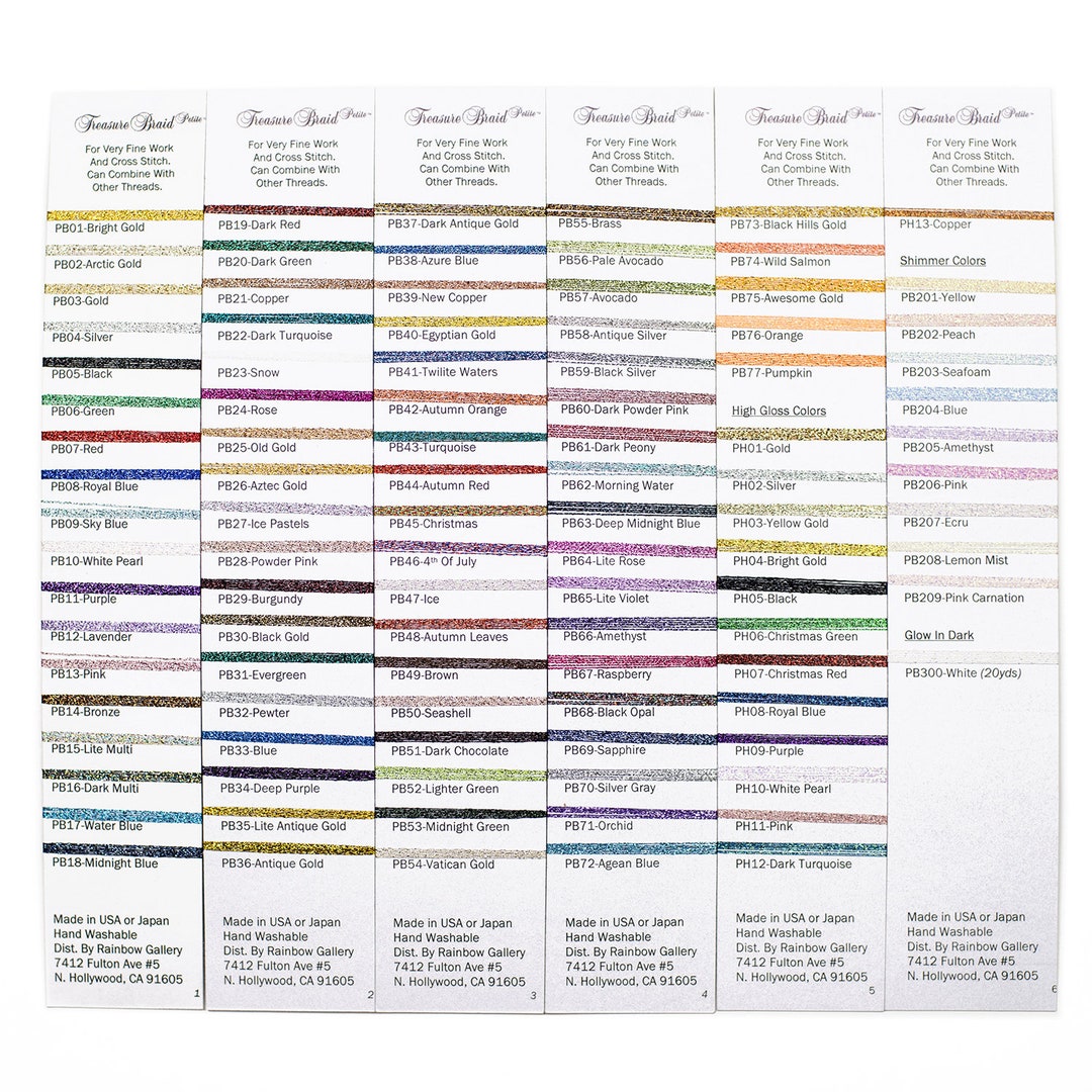 Rainbow Gallery Threads - Treasure Braid Petite AND Shimmer Colors ...