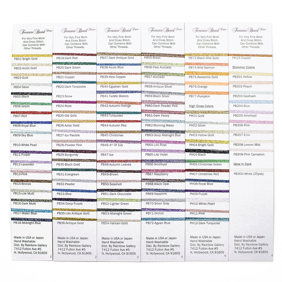 Rainbow Gallery Threads - Treasure Braid Petite AND Shimmer Colors ...