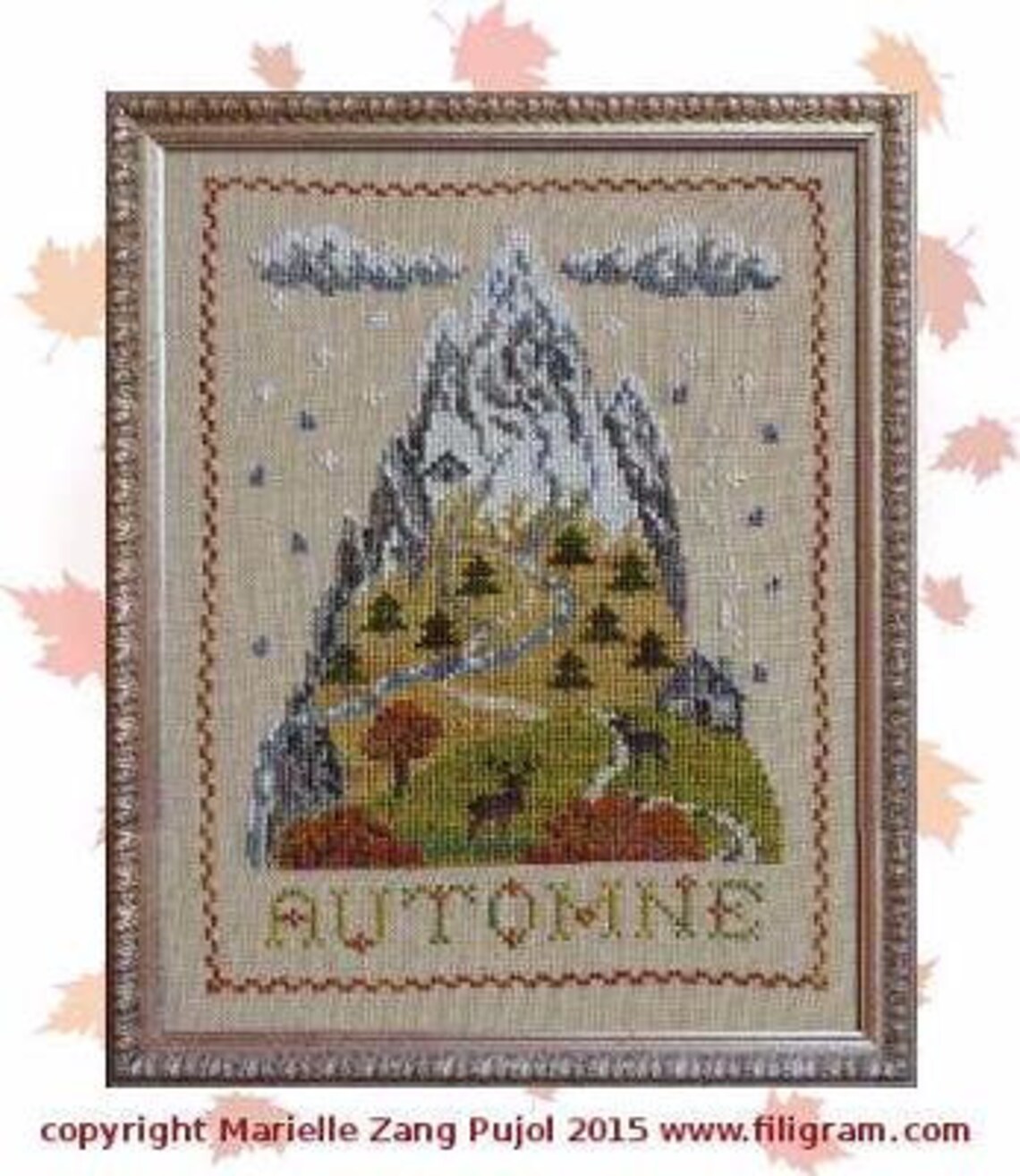 Filigram Autumn Mountain Cross Stitch Pattern | Etsy