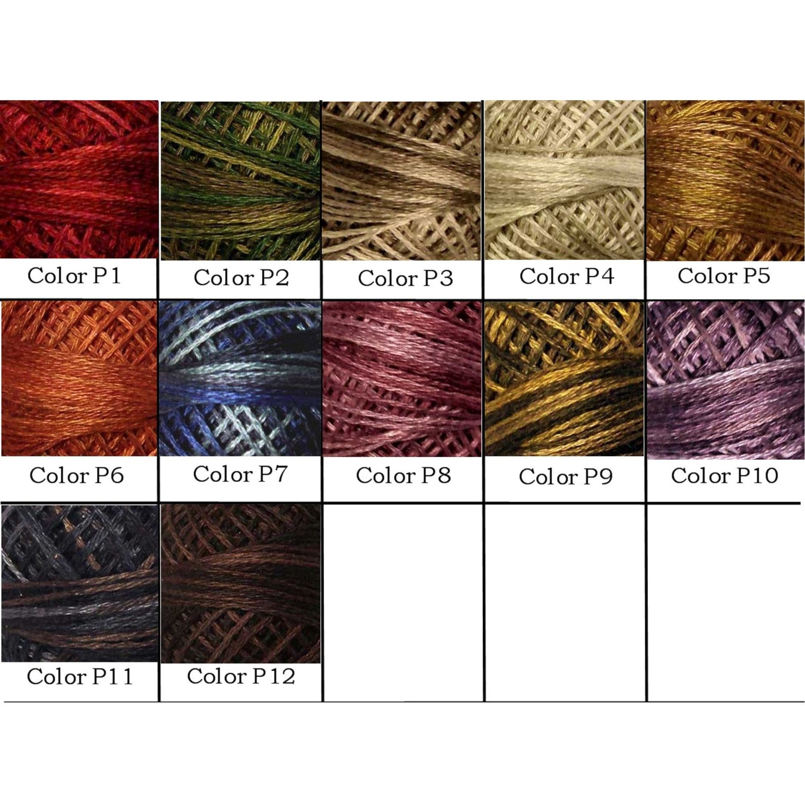 Valdani 3-ply Stranded Floss/variegated - Colors P1 Thru P12 - Etsy