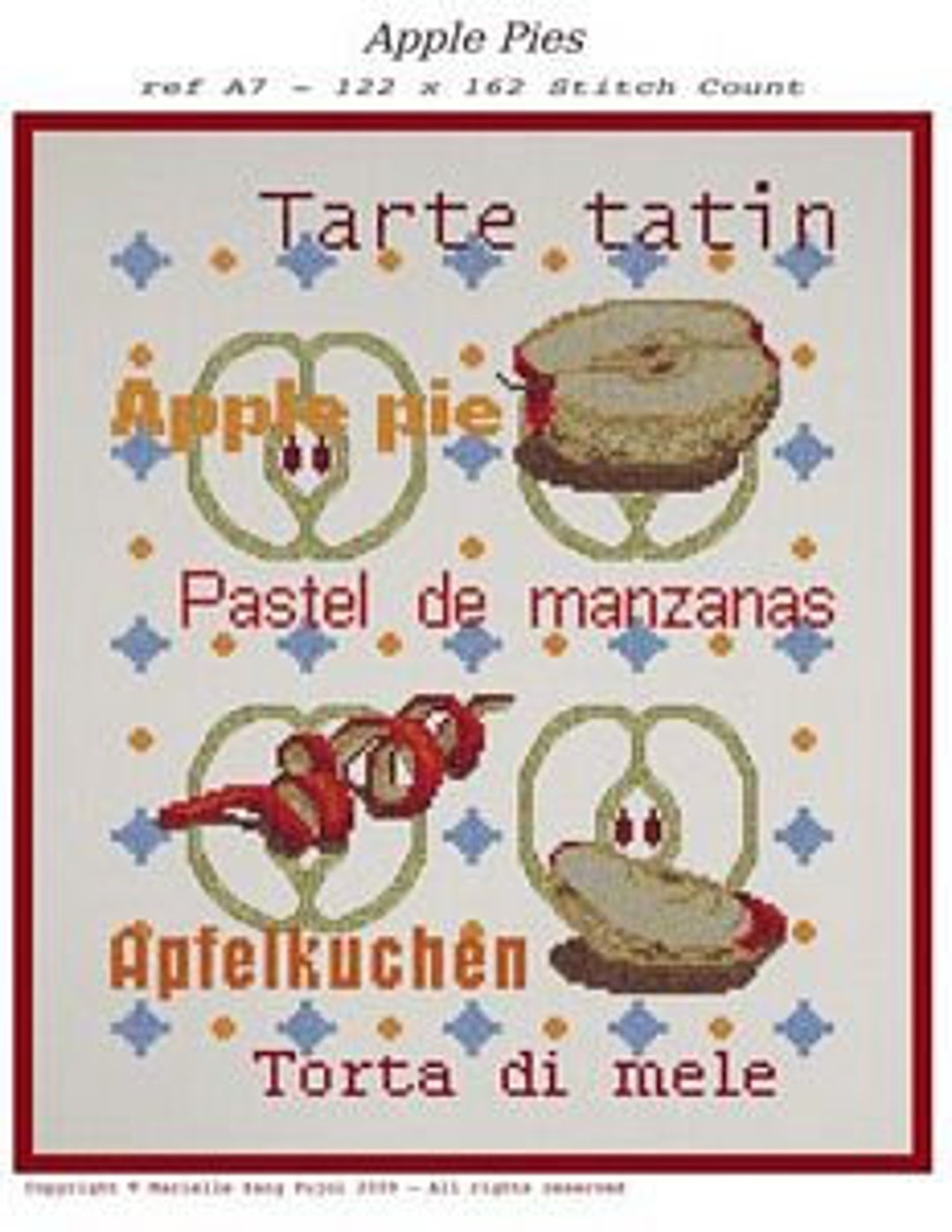 Filigram Apple Pies Cross Stitch Pattern - Etsy