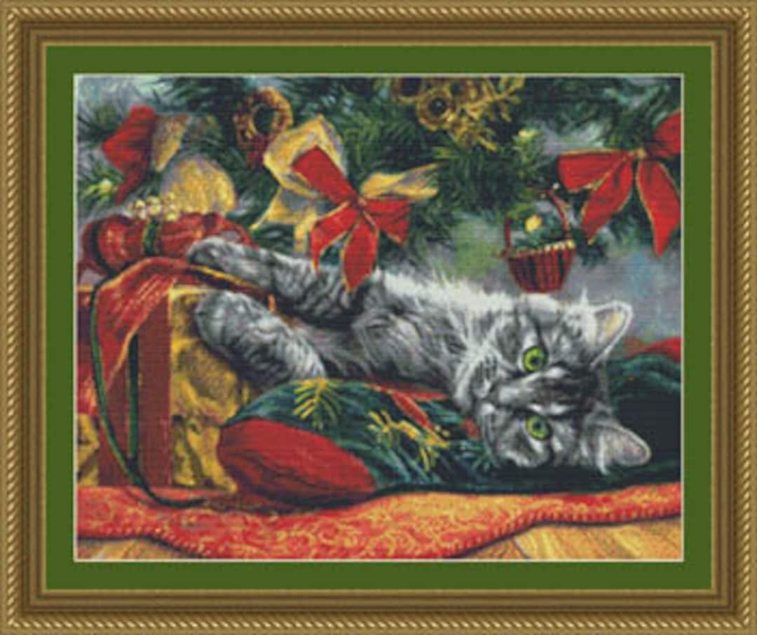 Kustom Krafts La Belle Noelle Cat Cross Stitch Pattern - Etsy