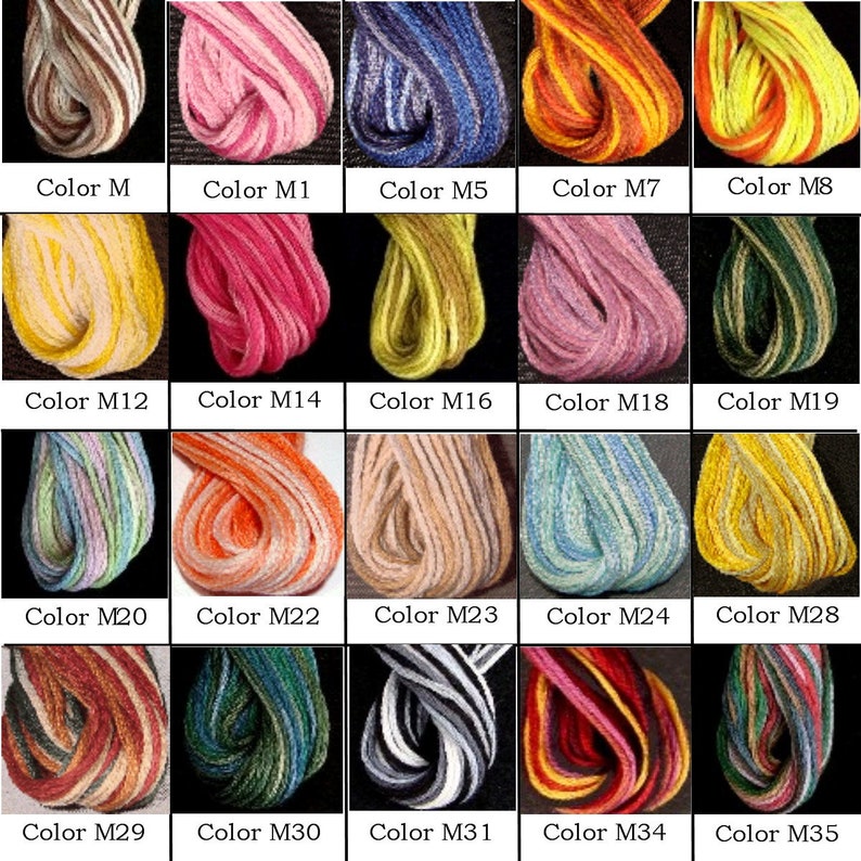 Valdani 6-ply Stranded Floss/variegated - Colors M Thru M93, M802 ...