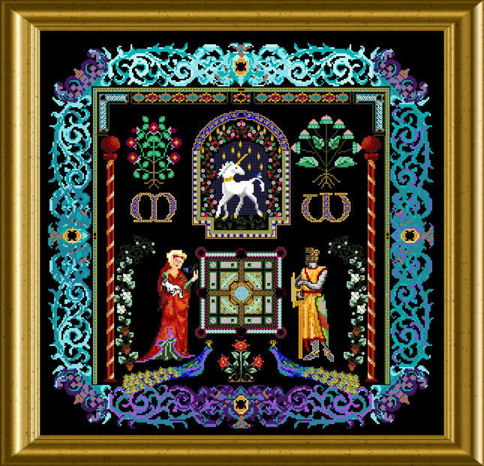 Chatelaine Design the Illuminated Medieval Sampler Cross - Etsy