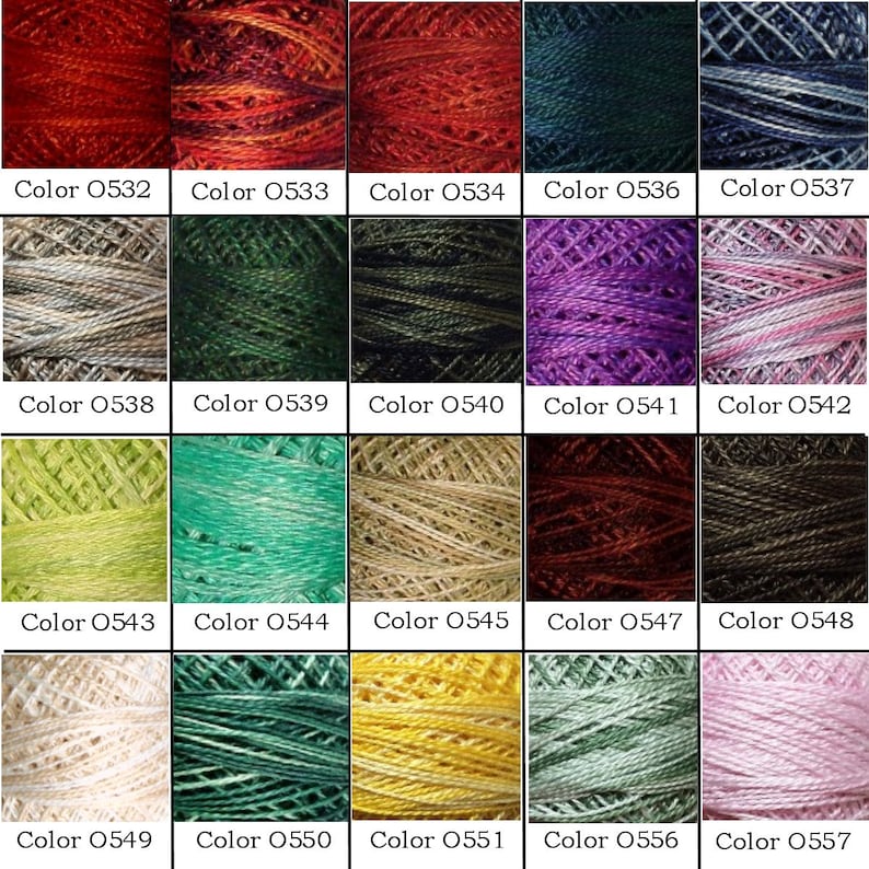 Valdani Perle Cotton Balls/variegated Colors O12 Thru O244, Size #5, #8 ...