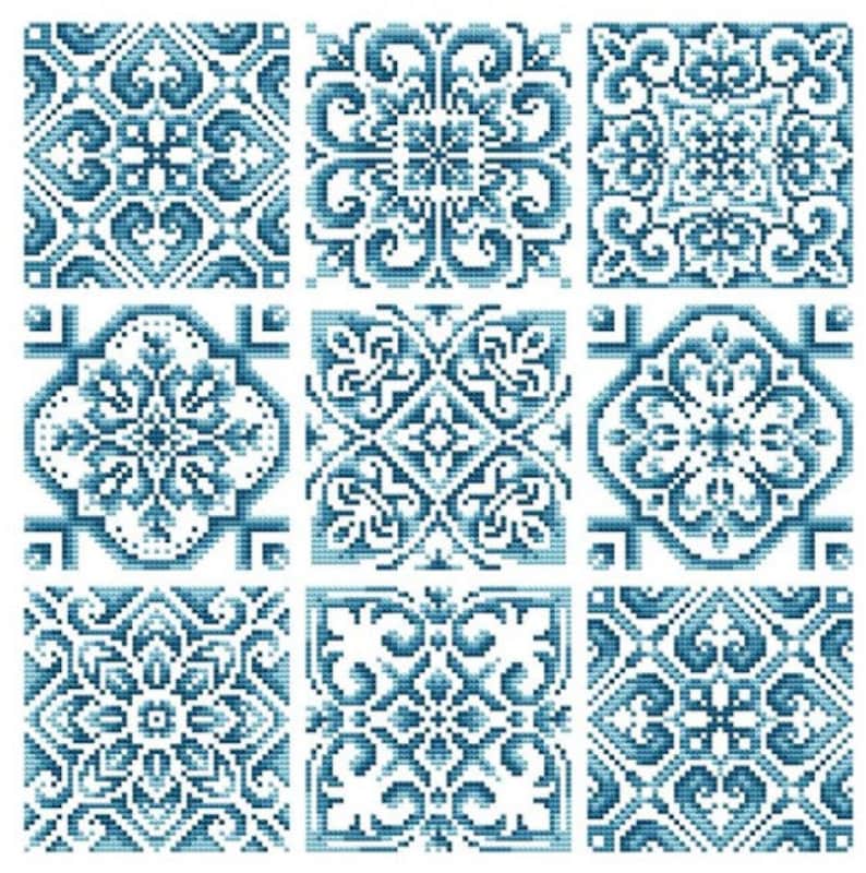 Shannon Christine Hand Painted Tiles Cross Stitch Pattern - Etsy