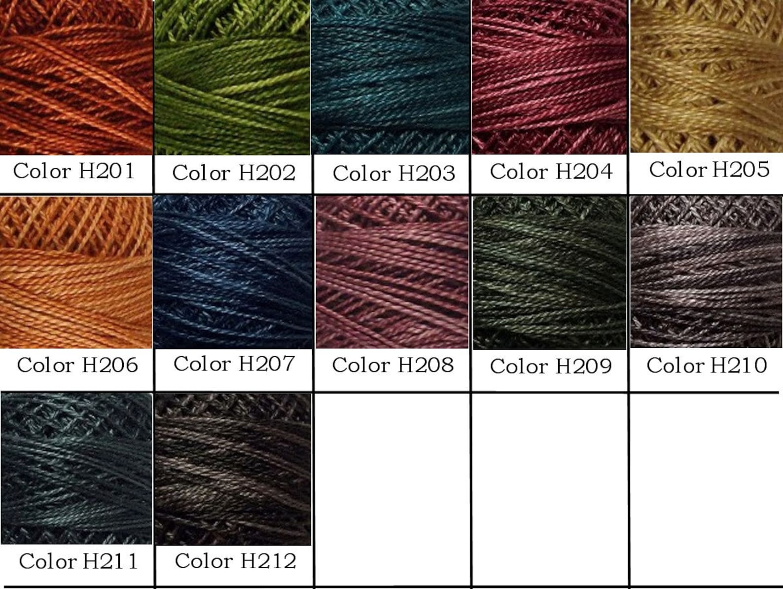 Valdani Perle Cotton Balls/variegated - Colors H201 Thru H212 - Sizes ...