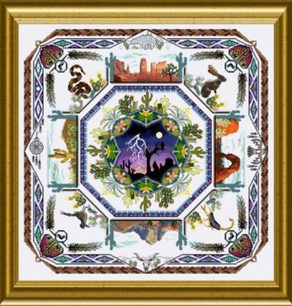 Chatelaine Design the Desert Mandala Cross Stitch Pattern | Etsy