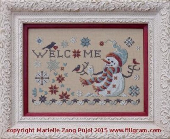 Filigram Welcome Winter Cross Stitch Pattern silk Pack | Etsy