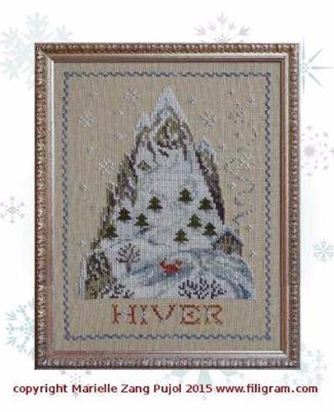 Filigram Winter Mountain Cross Stitch Pattern - Etsy