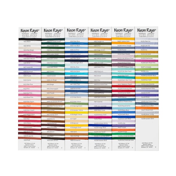 Rainbow Gallery Threads Neon Rays N01-N93 choose Color - Etsy