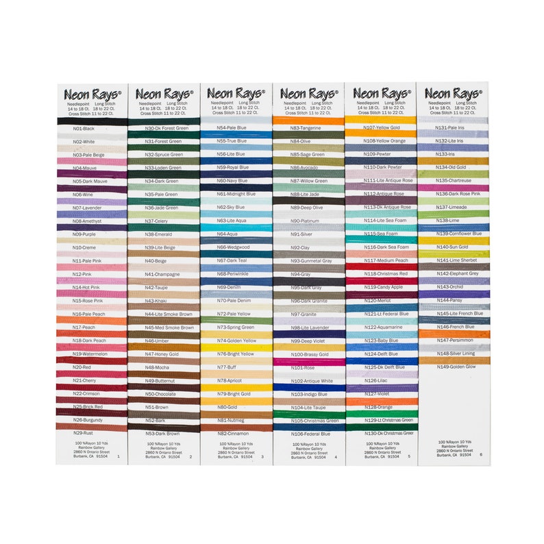 Rainbow Gallery Threads - Neon Rays - N01-N93 **choose Color** - Etsy