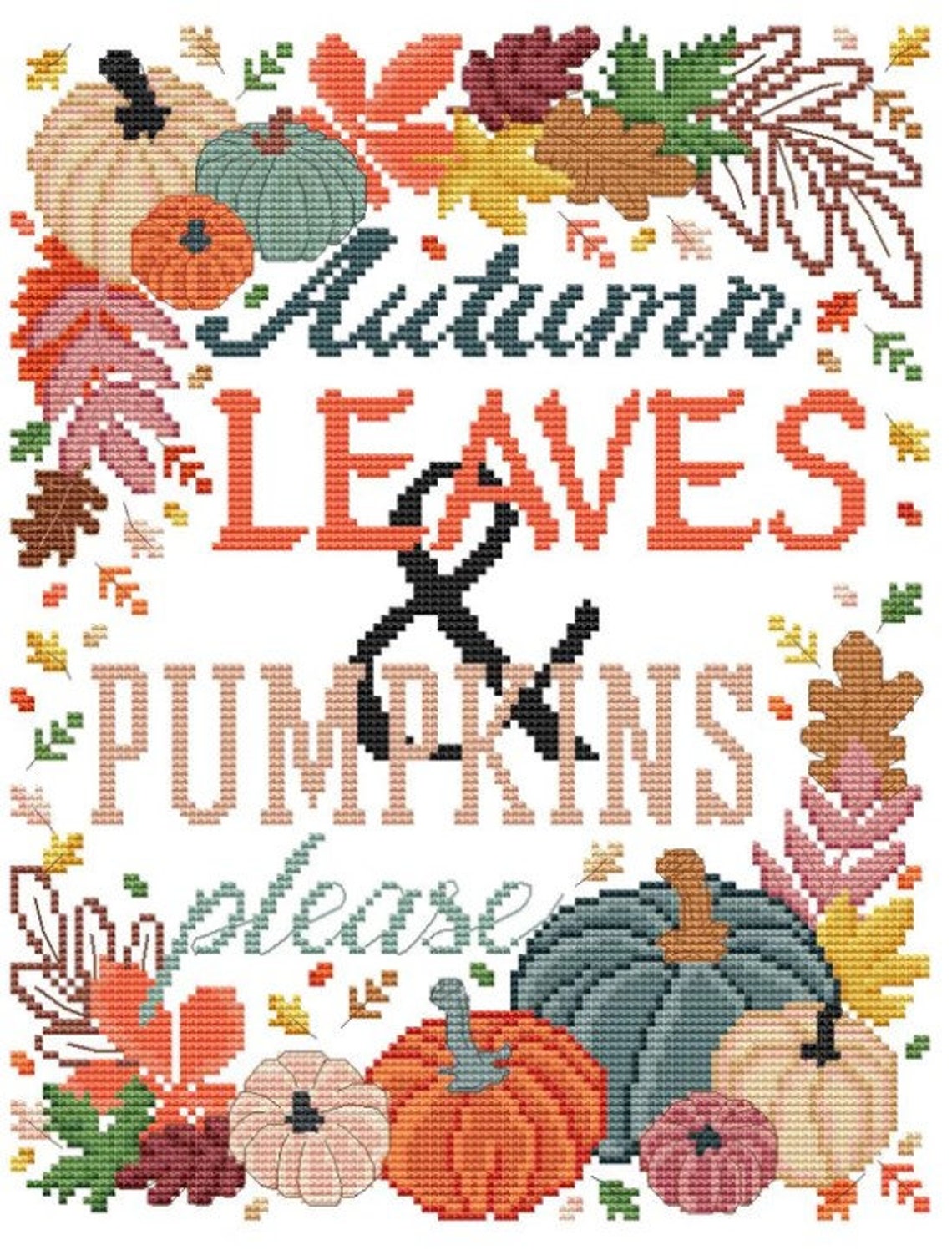 Erin Elizabeth - Autumn Leaves - Cross Stitch Pattern - Etsy
