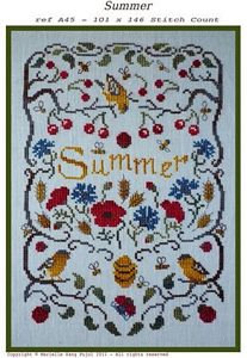 Filigram Summer Cross Stitch Pattern - Etsy