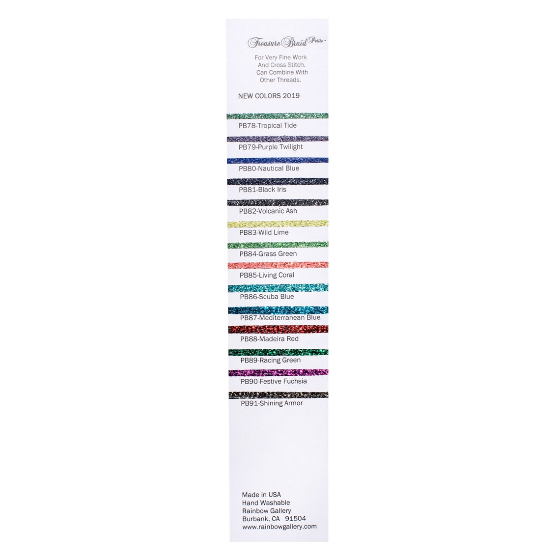 Rainbow Gallery Threads - Treasure Braid Petite AND Shimmer Colors ...