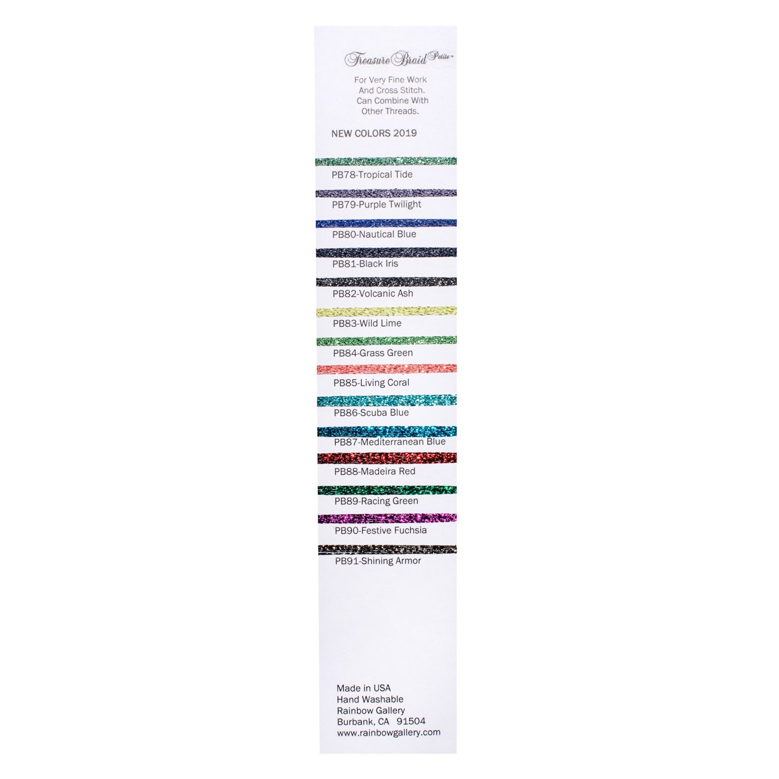 Rainbow Gallery Threads - Treasure Braid Petite AND Shimmer Colors ...