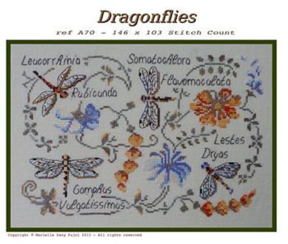 Filigram Dragonflies Cross Stitch Pattern - Etsy