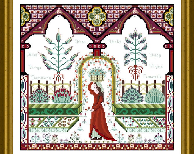 Chatelaine Design the Medieval Herb Garden Cross Stitch Pattern - Etsy