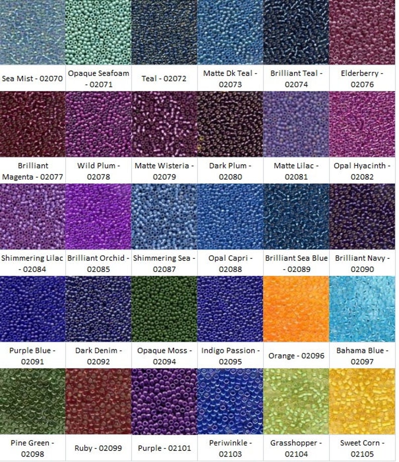 Mill Hill Glass Seed Beads Size 11/0 - Colors 02034-02105 - Etsy Canada