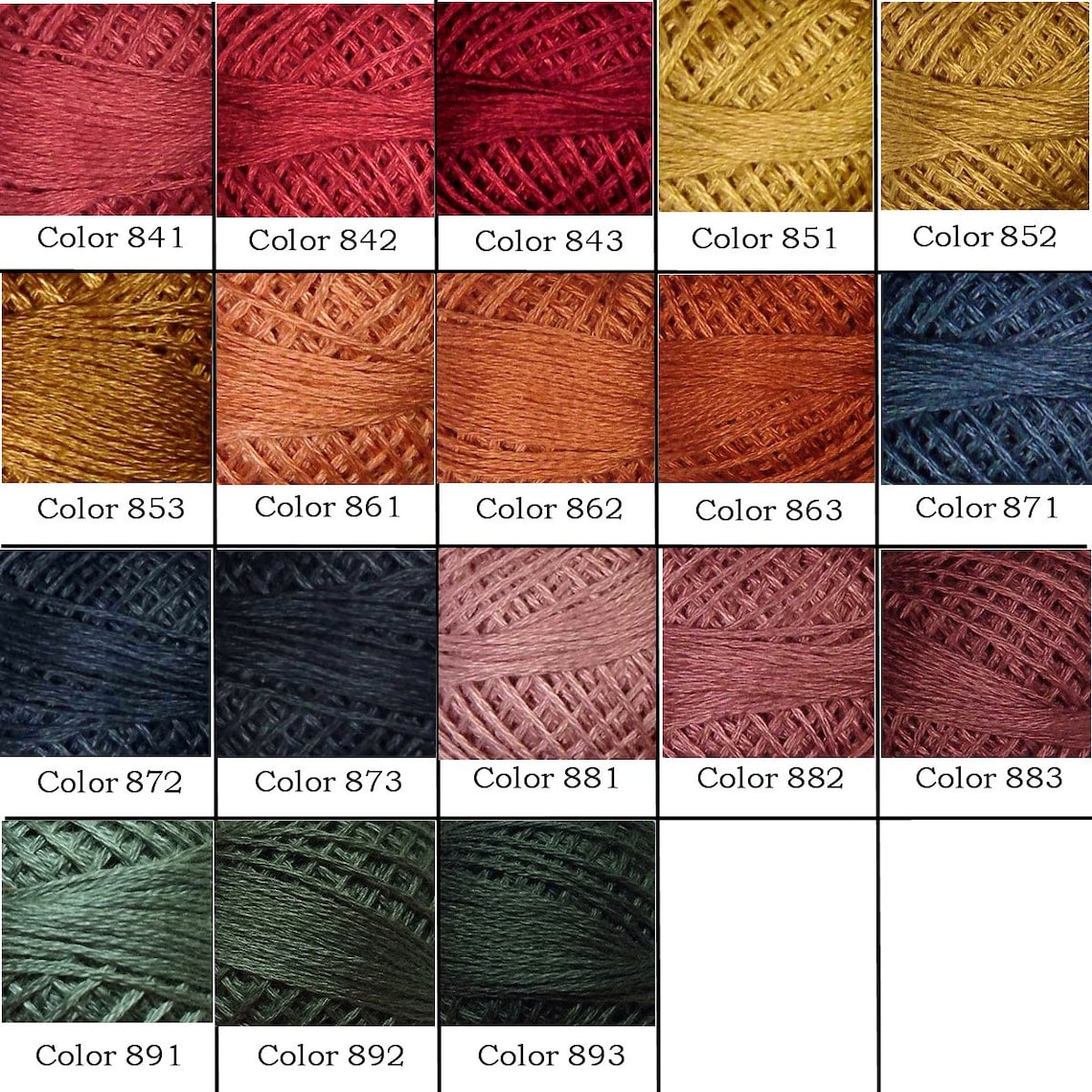 Valdani 3-ply Stranded Floss/solid Colors 841 Thru 893 Colors - Etsy