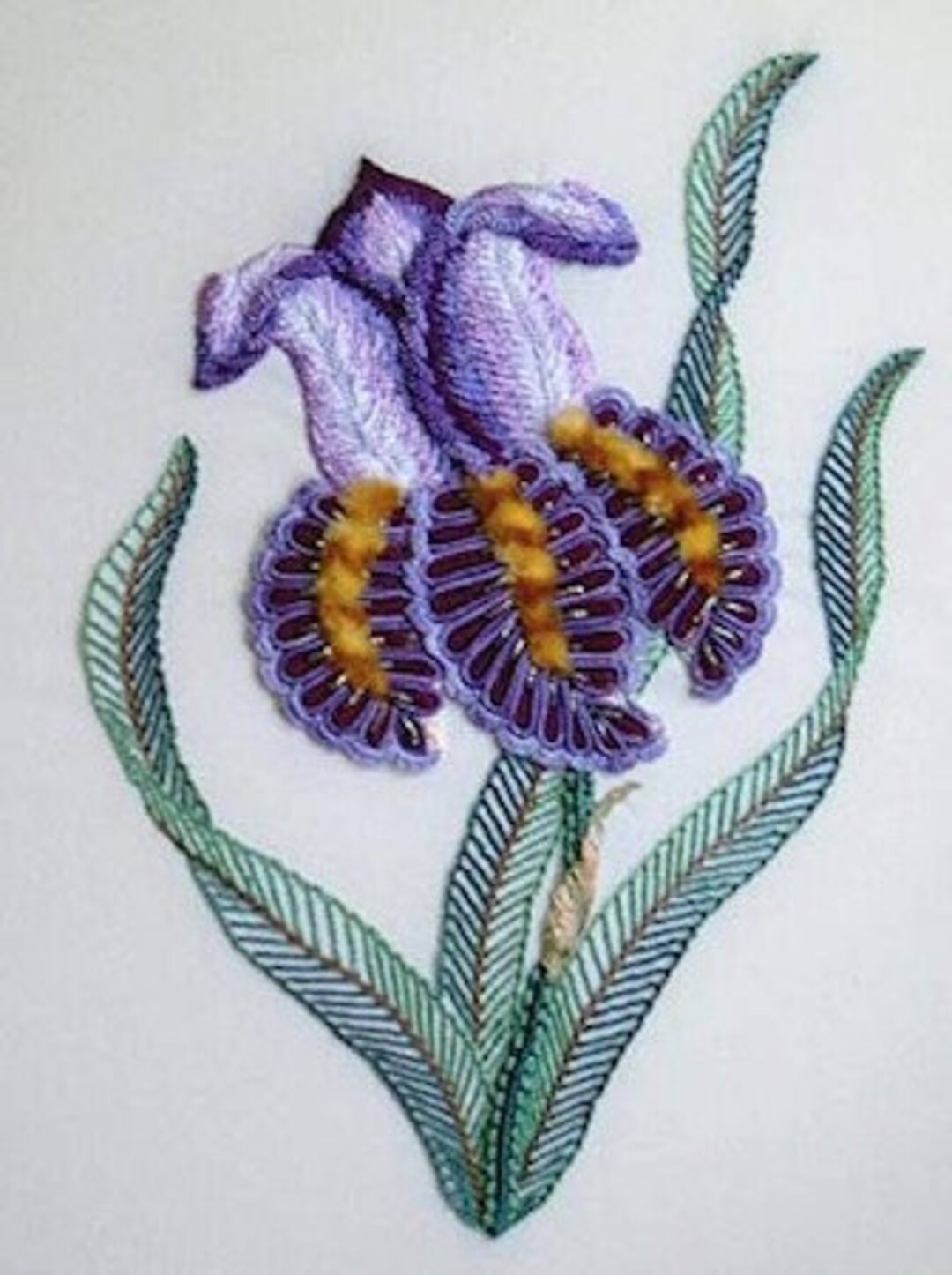 DK Designs Brazilian Embroidery- #3852 Jacobean Iris-pattern With ...