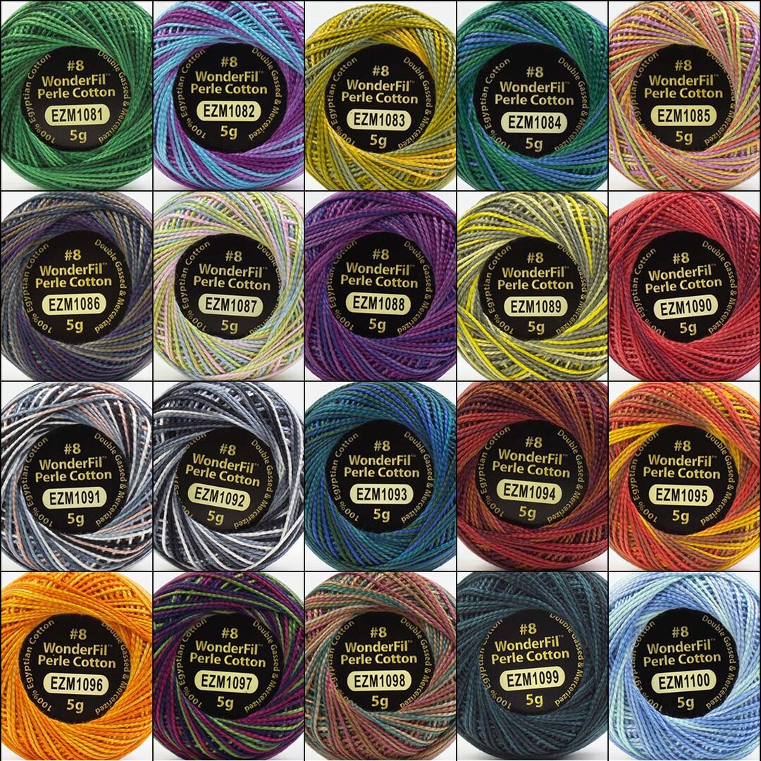 Eleganza/wonderfil Size 8 Perle Cotton Colors 1081-1000 **choose Color ...