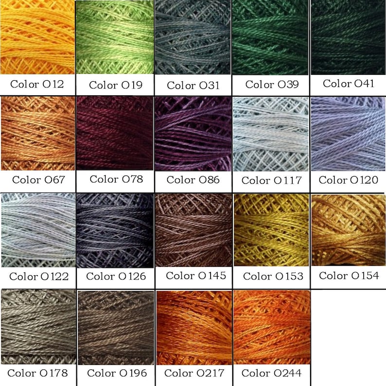 Valdani Perle Cotton Balls/variegated Colors O12 Thru O244, Size #5, #8 ...