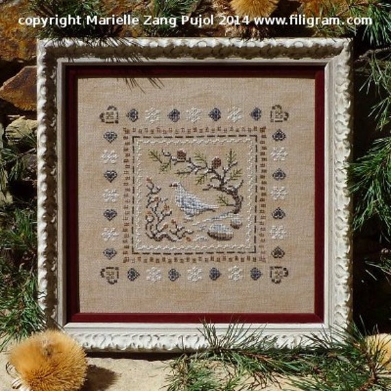 Filigram Snow Ptarmigan Cross Stitch Pattern | Etsy