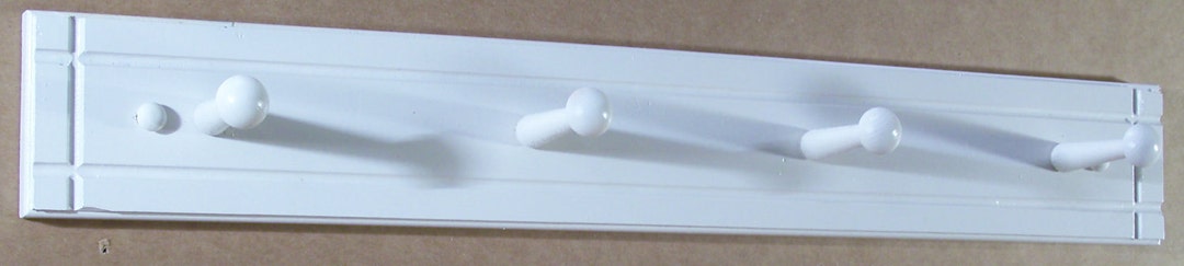 White Solid Wood 4 Peg for Coats, Hats and Garment - Etsy