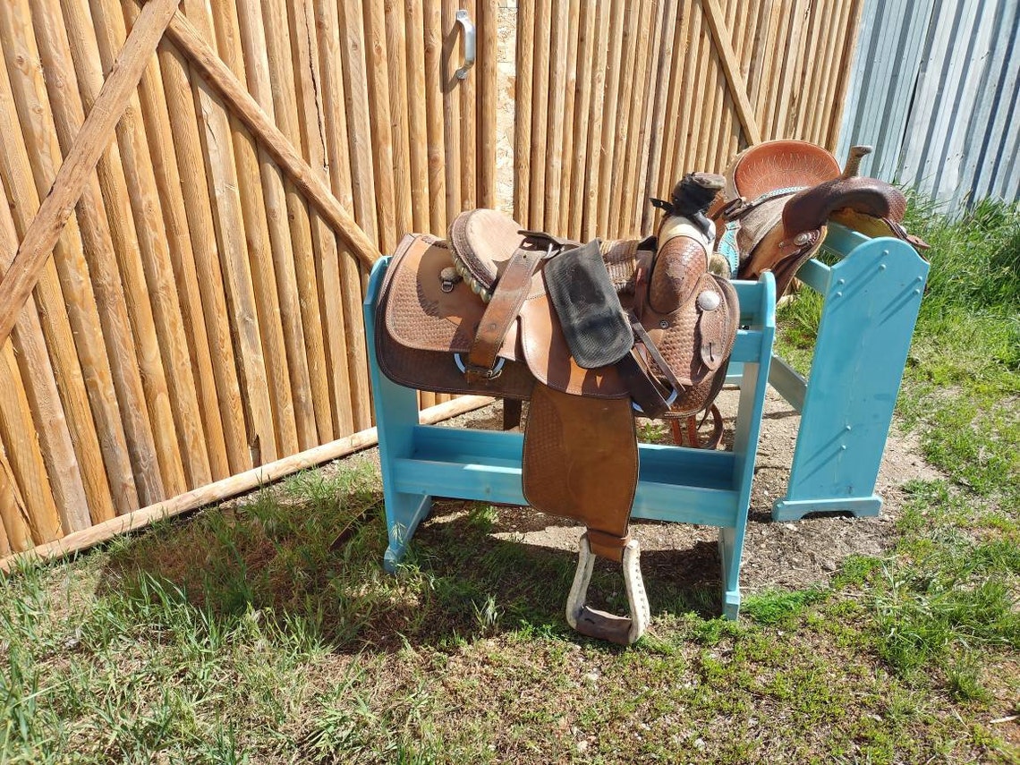 Aqua Stain Free Standing Saddle Stand Rack With Tray Ready to - Etsy