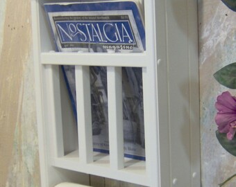 Unfinished Magazine Rack With Toilet Paper Holder | Etsy