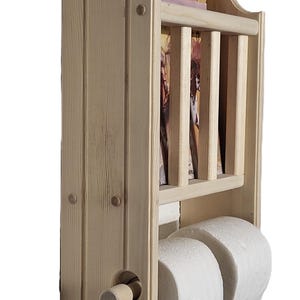 Unfinished Magazine Rack With Toilet Paper Holder - Etsy