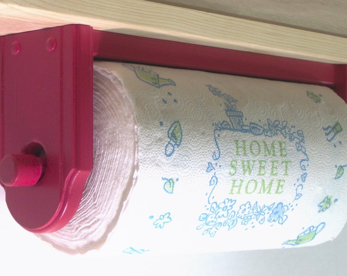 Red Paper Towel Holder Wall Under Cabinet Wood - Etsy
