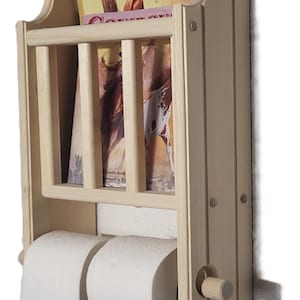 Unfinished Magazine Rack With Toilet Paper Holder - Etsy