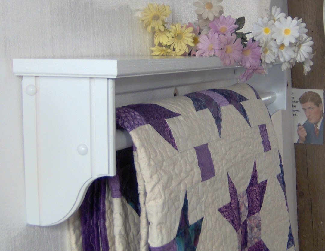 White 36 Inch Quilt Rod With Shelf - Etsy