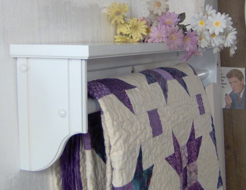 White 36 Inch Quilt Rod With Shelf - Etsy