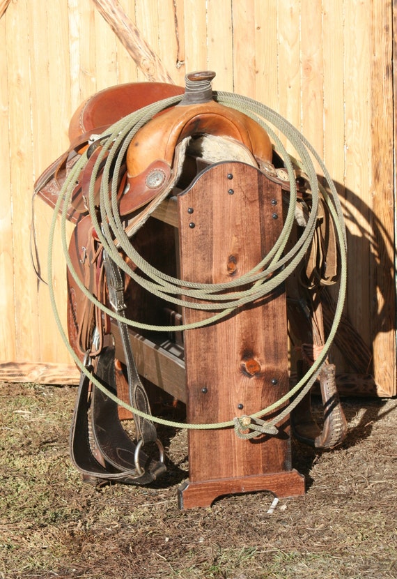 Red Mahogany Free Standing Saddle Stand Rack With Tray Ready | Etsy